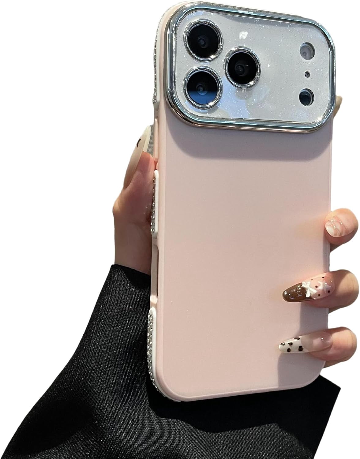 Anti-Slip Solid Color Camera Protect Phone Case for iPhone (Pink,iPhone ...