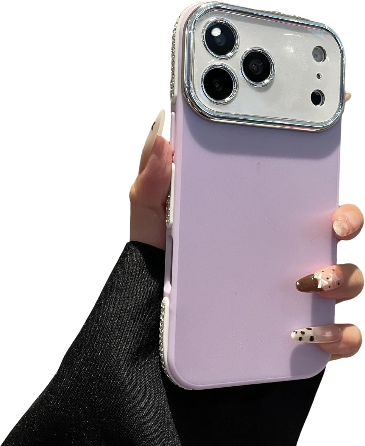 Anti-Slip Solid Color Camera Protect Phone Case for iPhone (Purple ...