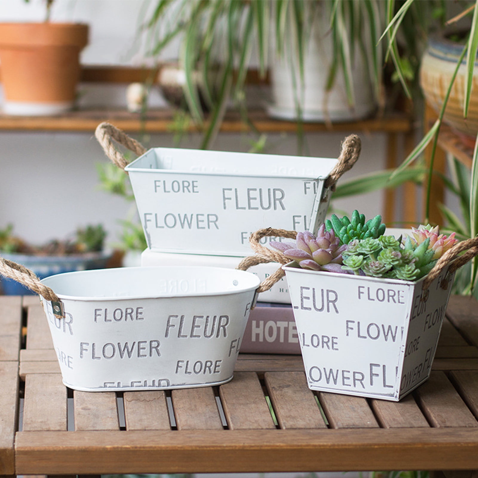 Anti-Slip Square Iron Flower Basket - Smooth Surface Plant Holder for ...