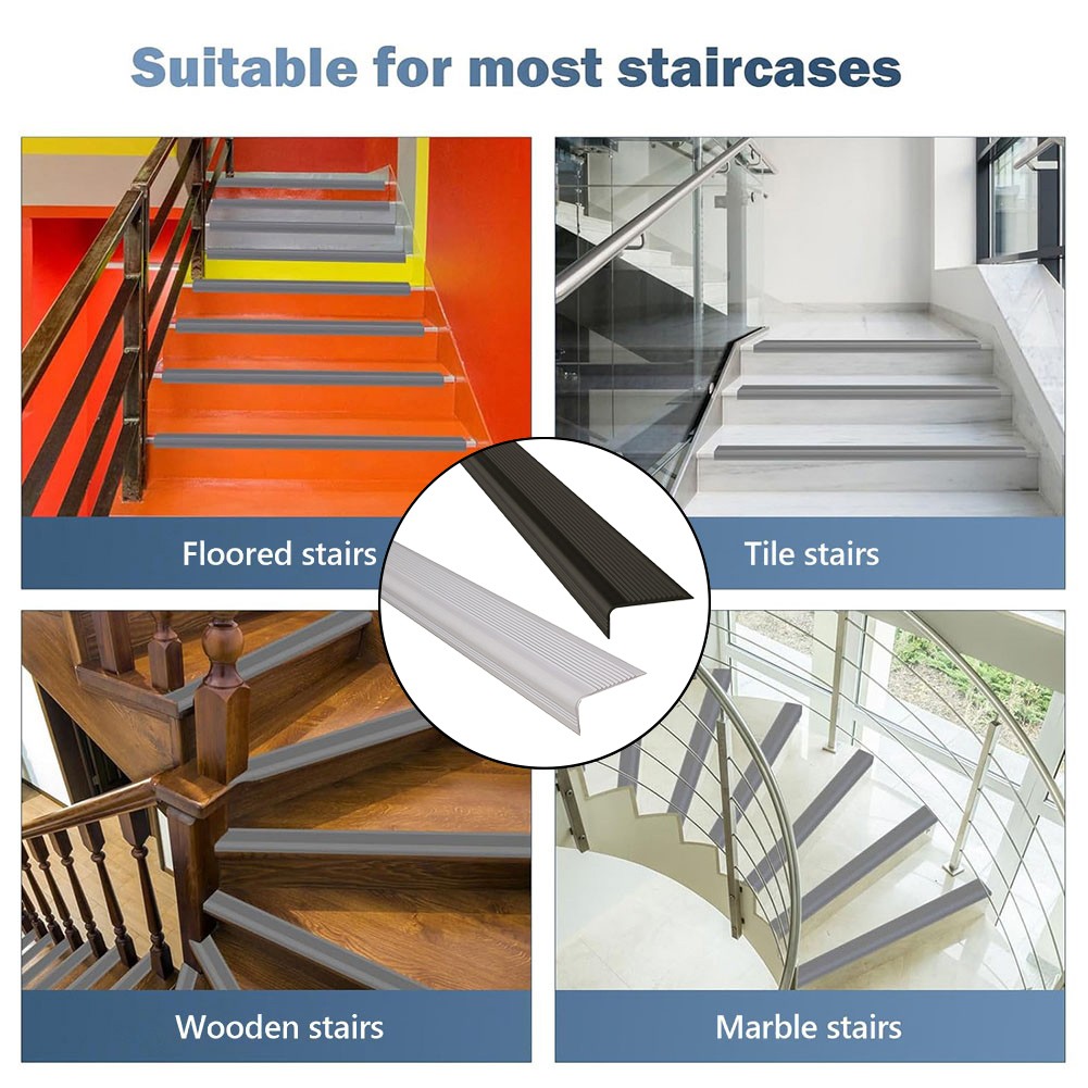 Anti-Slip Stair Edge Tape Self-adhesive L-Shape Step Edge Trim Strip ...