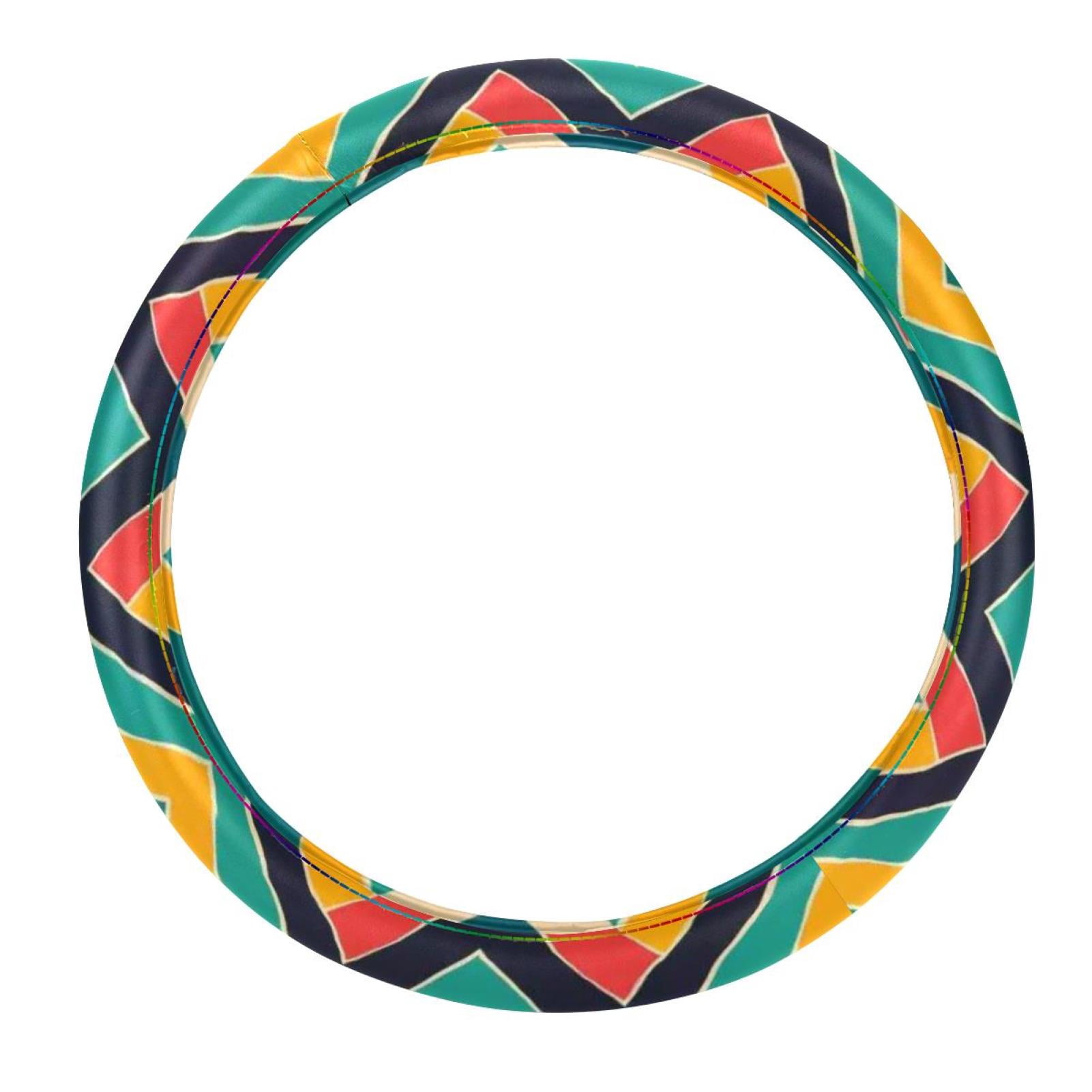 Anti-Slip Steering Wheel Cover, Colorful Chevron Zigzag Pattern Power ...