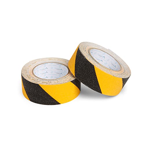 Anti Slip Tread Tape, 2 inch x 30 feet, Black and Yellow Stripe, Non ...