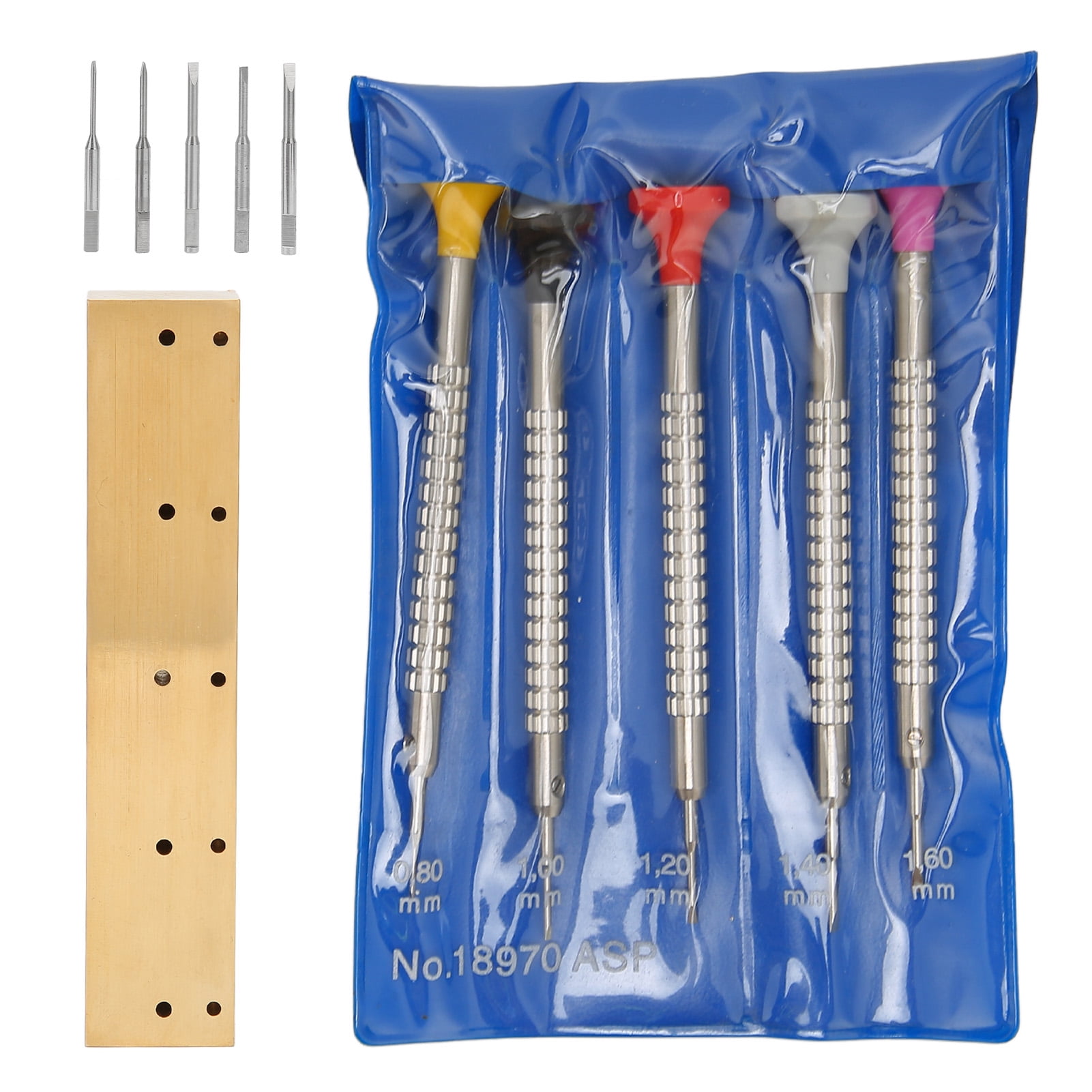 Anti-Slip Watch Screwdriver Set, 5-Piece Flat Head Tool with High ...