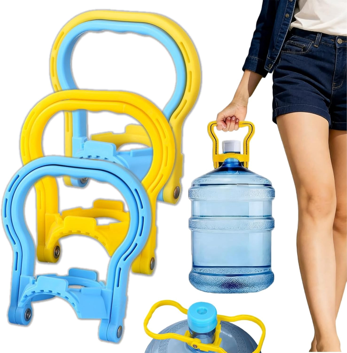 Anti Slip Water Jug Carrier – 5 Gallon Water Bottle Lifter with Locking ...