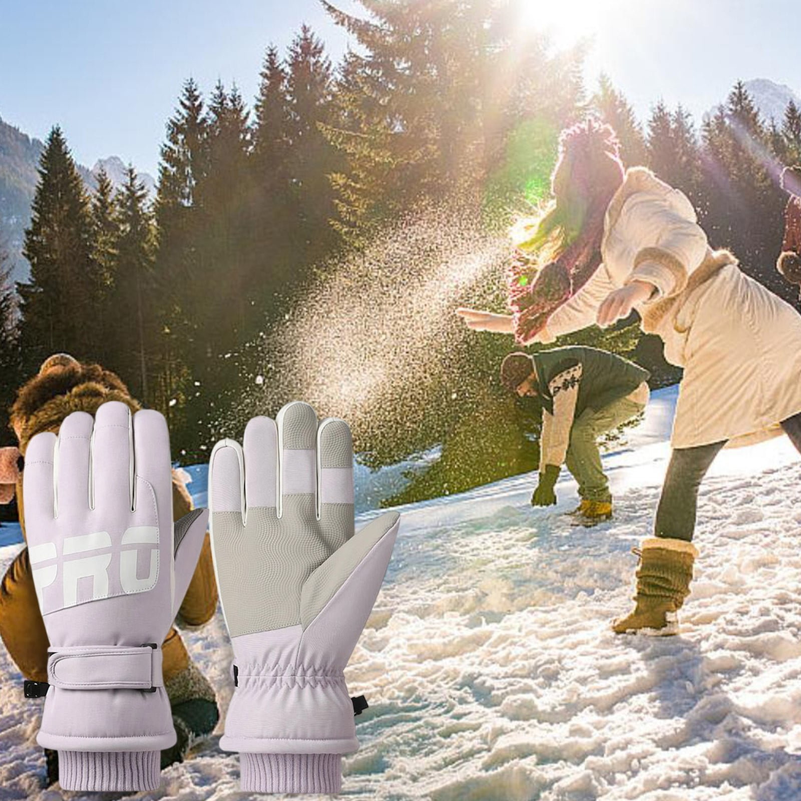 Anti-Slip Waterproof Thermal Winter Gloves with Velcro Adjustable ...