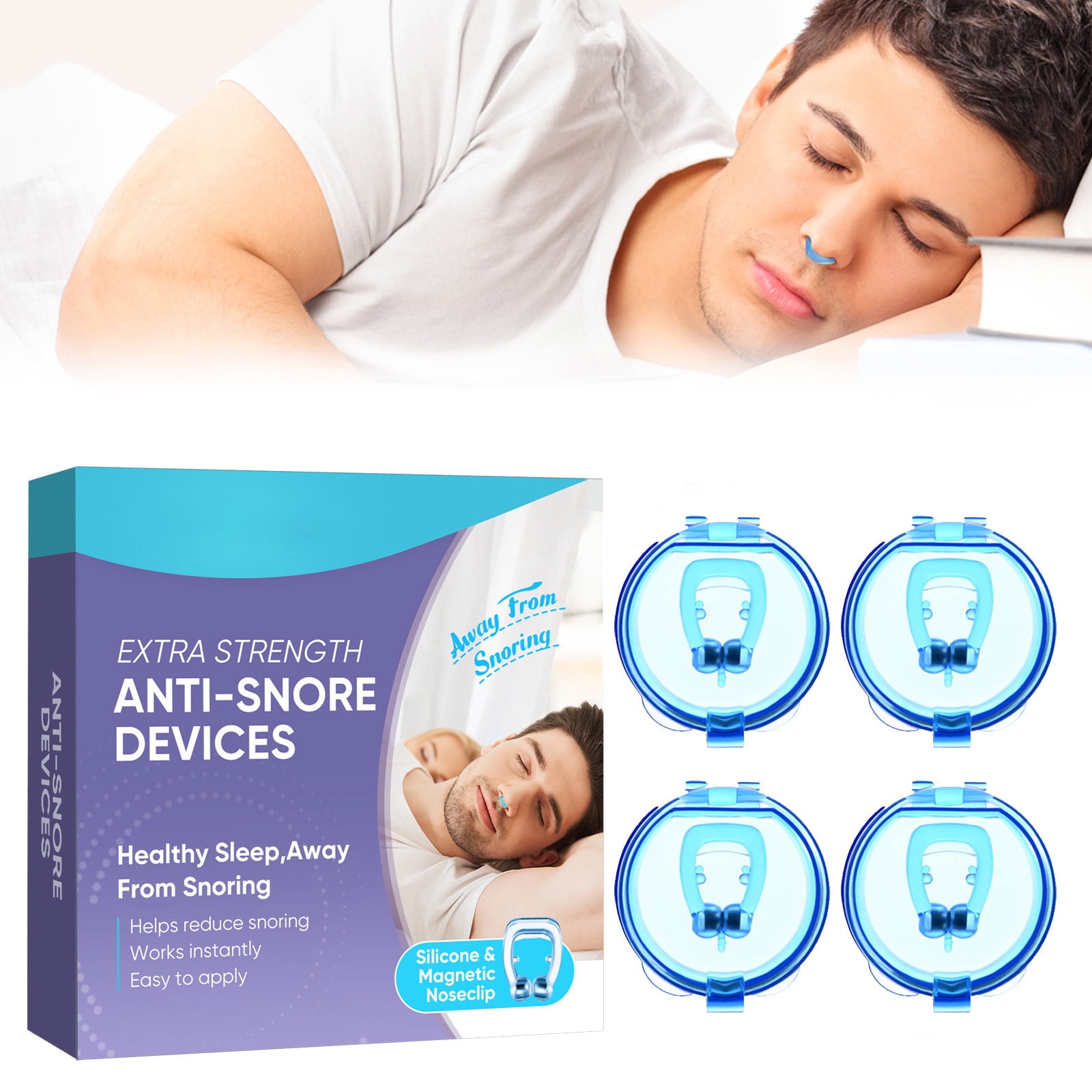Anti Snoring Devices - Silicone Magnetic Anti Snoring Nose Clip ...