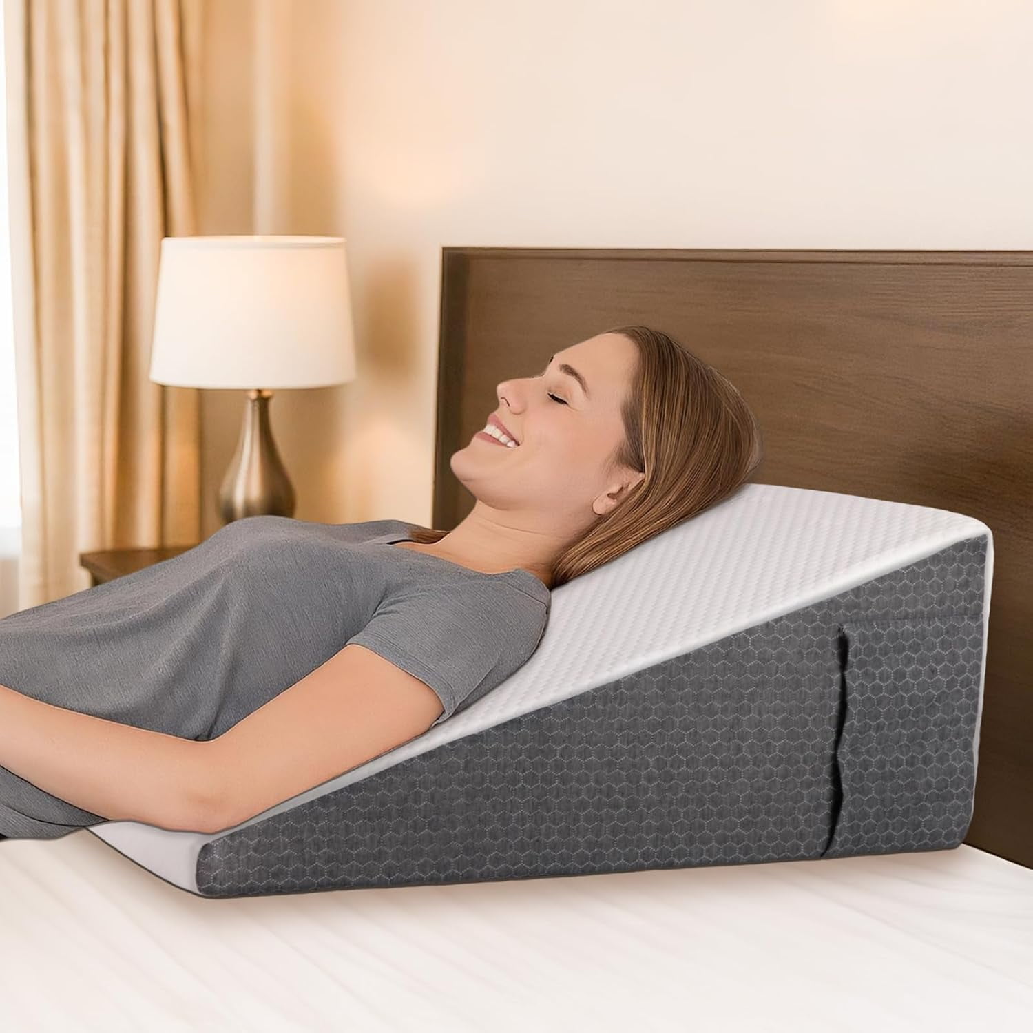 Anti Snoring - Gerd Acid Reflux Relief - Sleep Apnea Bed Wedge Pillow ...