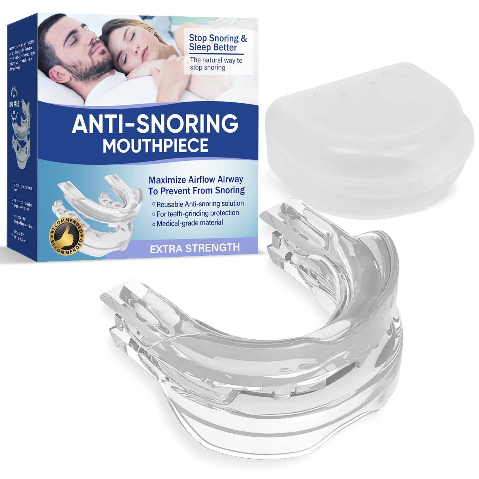Comfortable Anti-Snoring Mouth Guard, Stop Snoring Mouthpiece Solution for Better Sleep ...