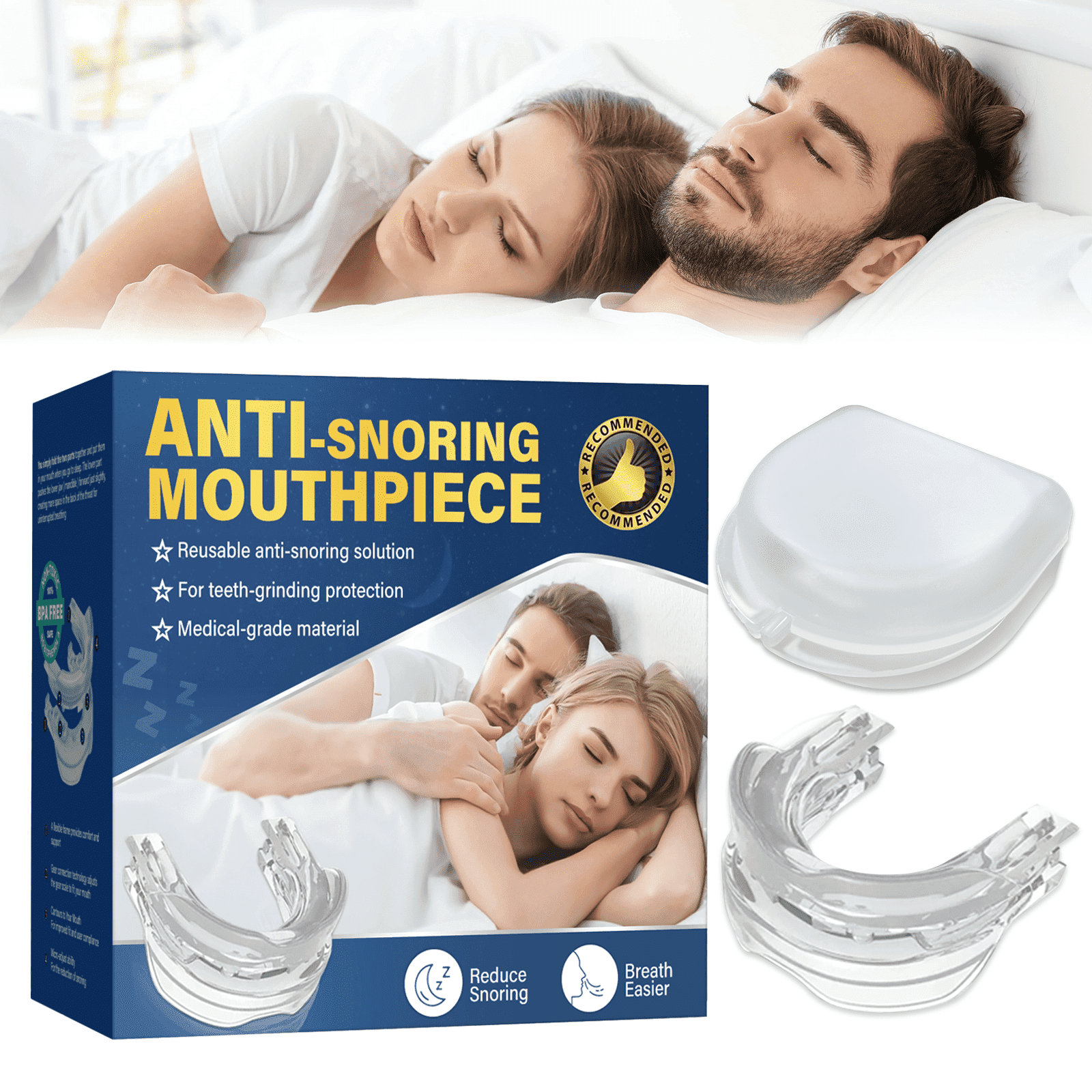 Anti-Snoring Mouthpiece - Anti-Snoring Mouth Guard, Snoring Solution ...