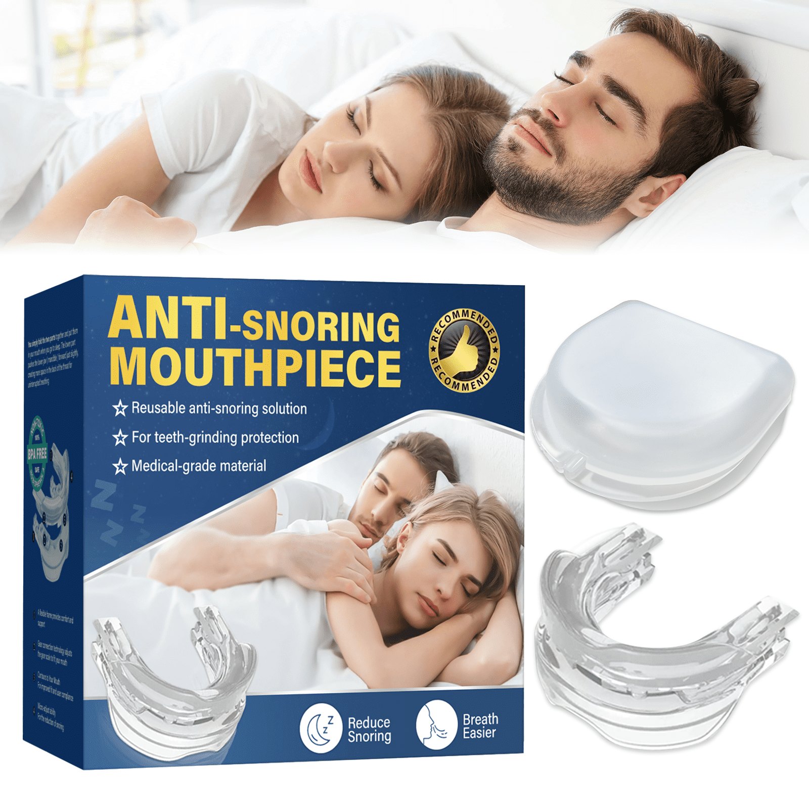 Anti-Snoring Mouthpiece - Anti-Snoring Mouth Guard, Snoring Solution Adjustable Mouth Guard ...