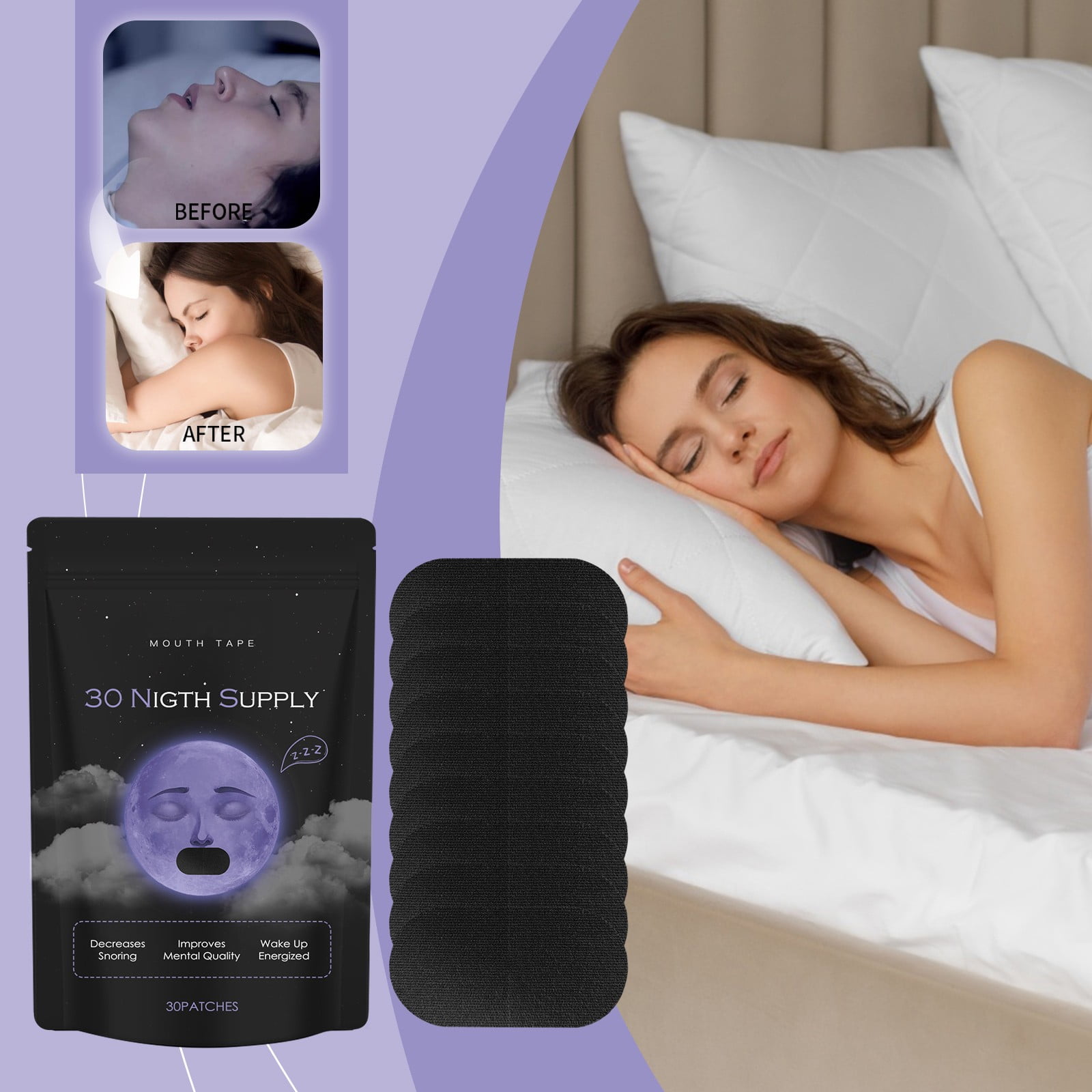 Anti Snoring Patch - Breathable Sleep Strip, Non-Medicated Solution ...