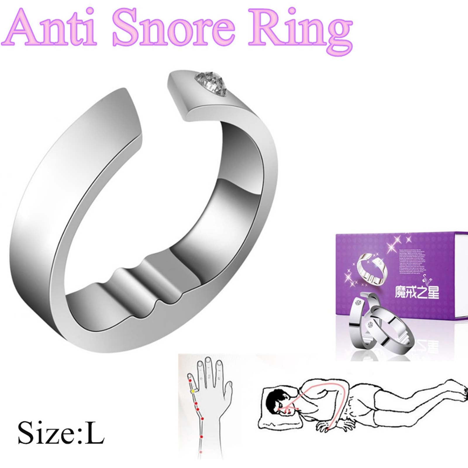 Anti Snoring Ring Stopper Sleeping Breath Aid Acupressure Treatment ...