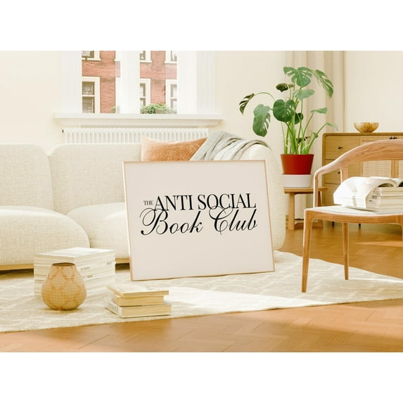 Anti Social Book Club Print Poster Bookish Wall Art, Size 12x18 ...