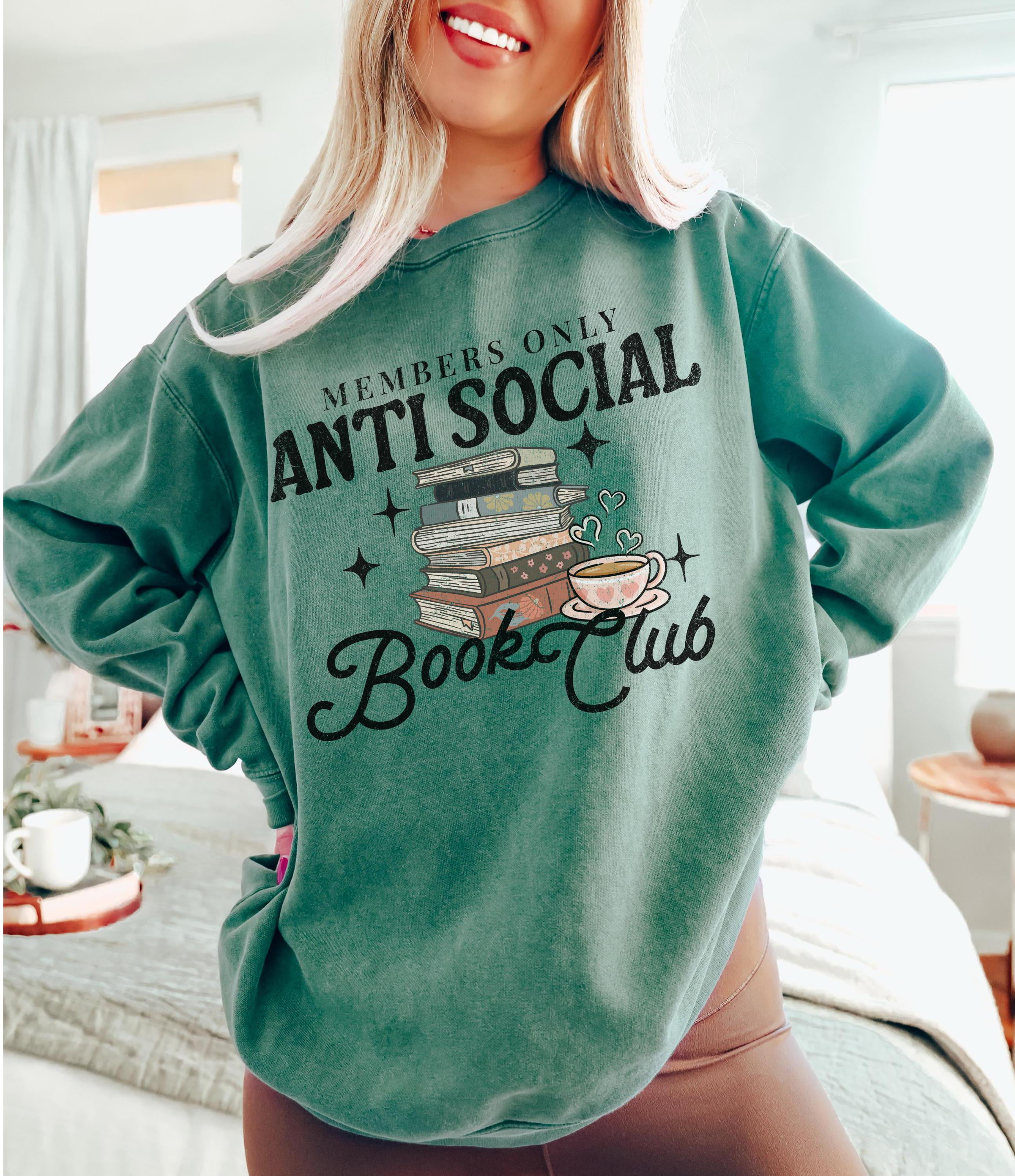 Anti-Social Book Club T-Shirt, Bookish T-Shirt for Introverts, Readers ...