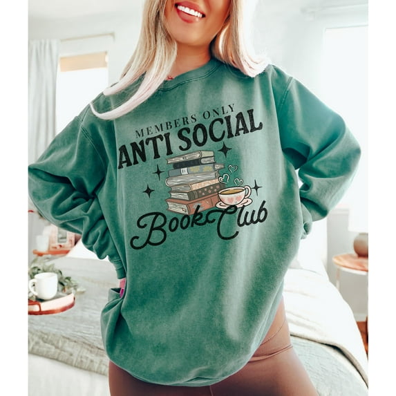 Anti-Social Book Club T-Shirt, Bookish T-Shirt for Introverts, Readers ...
