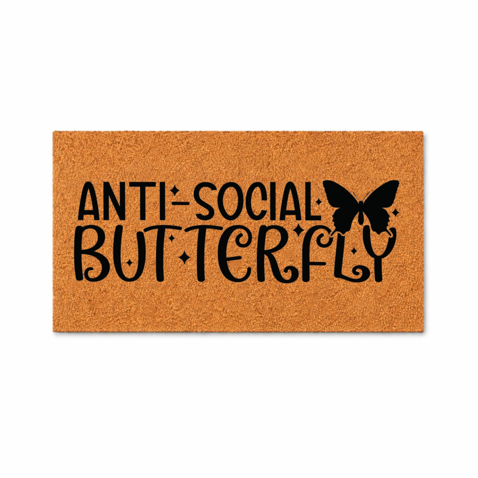 Anti-Social Butterfly Doormat, Funny Welcome Mat, Cute Front Door Mat ...