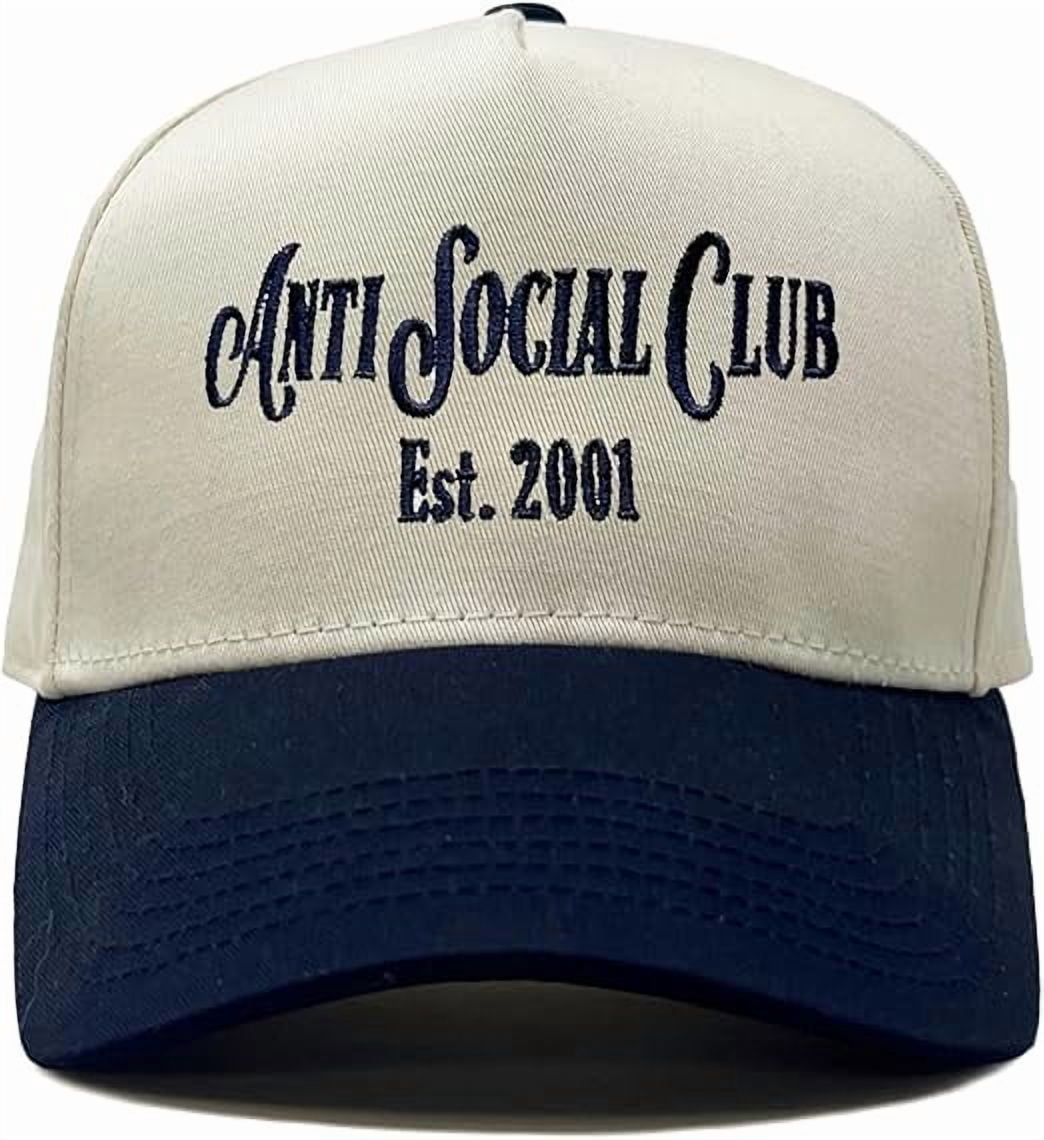 Anti Social Club Hat Est. 2001, Funny Embroidered Trucker Cap, Vintage ...