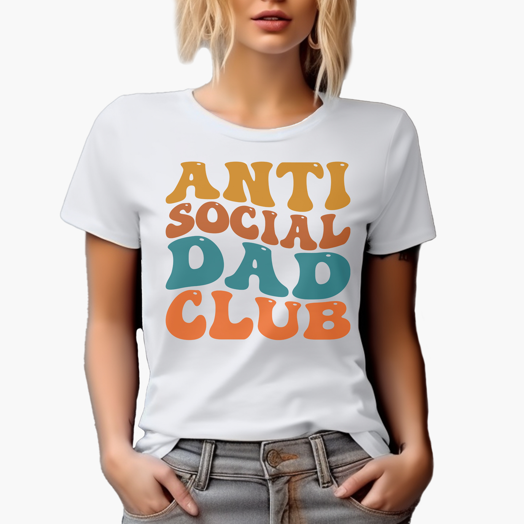 Anti Social Dad Club, Funny Group Name for Introvert Dads, Groovy Retro ...