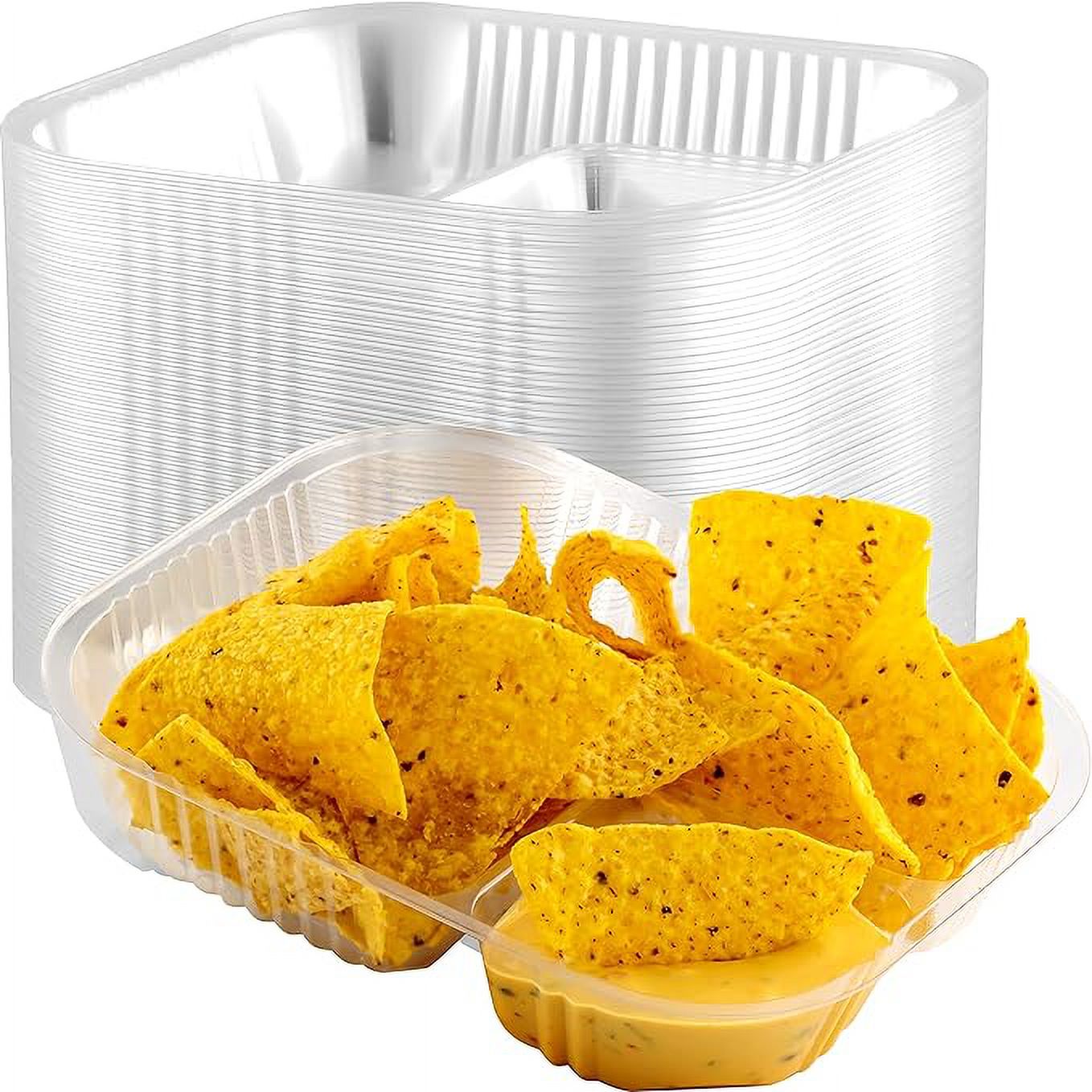Anti-Spill, Large 6x8 Inch Plastic Nacho Trays 25 Pack. Reusable 2 ...
