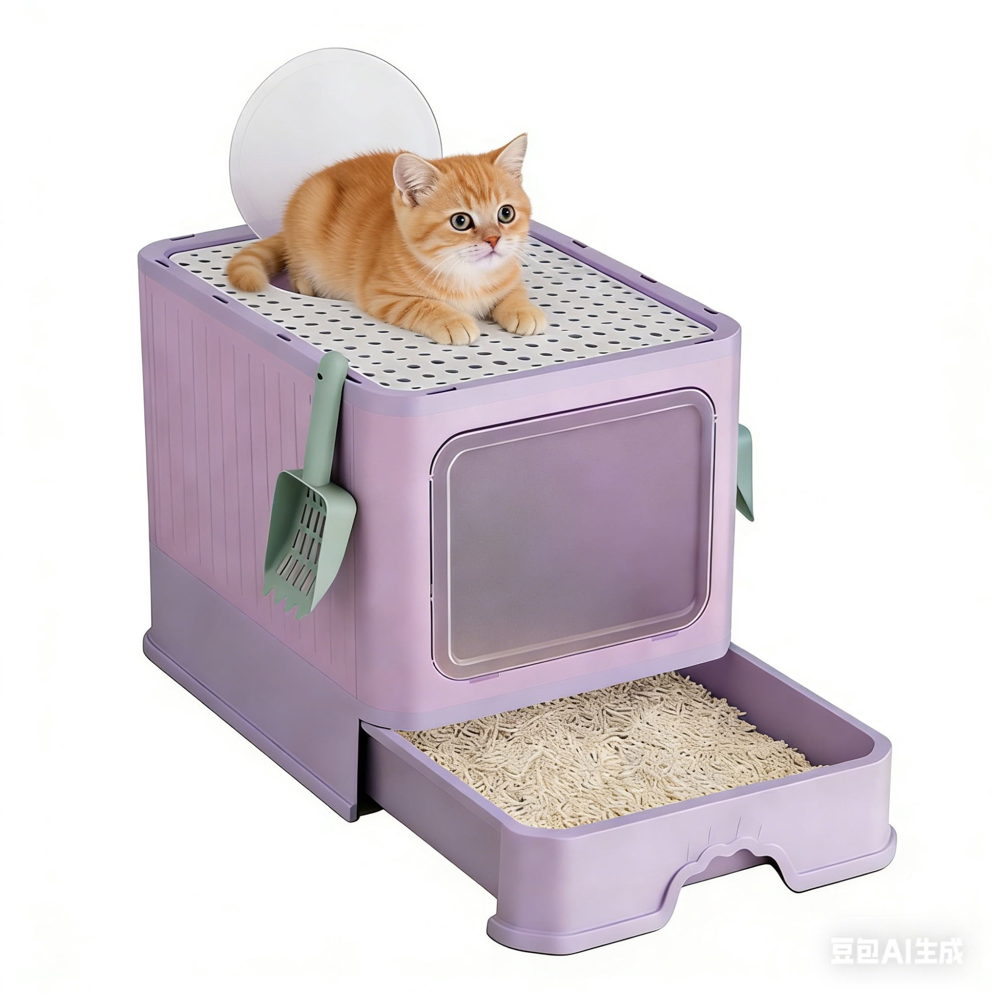 Anti Splash And Odor Proof Cat Litter Box,Cat Garbage Bin With Garbage ...