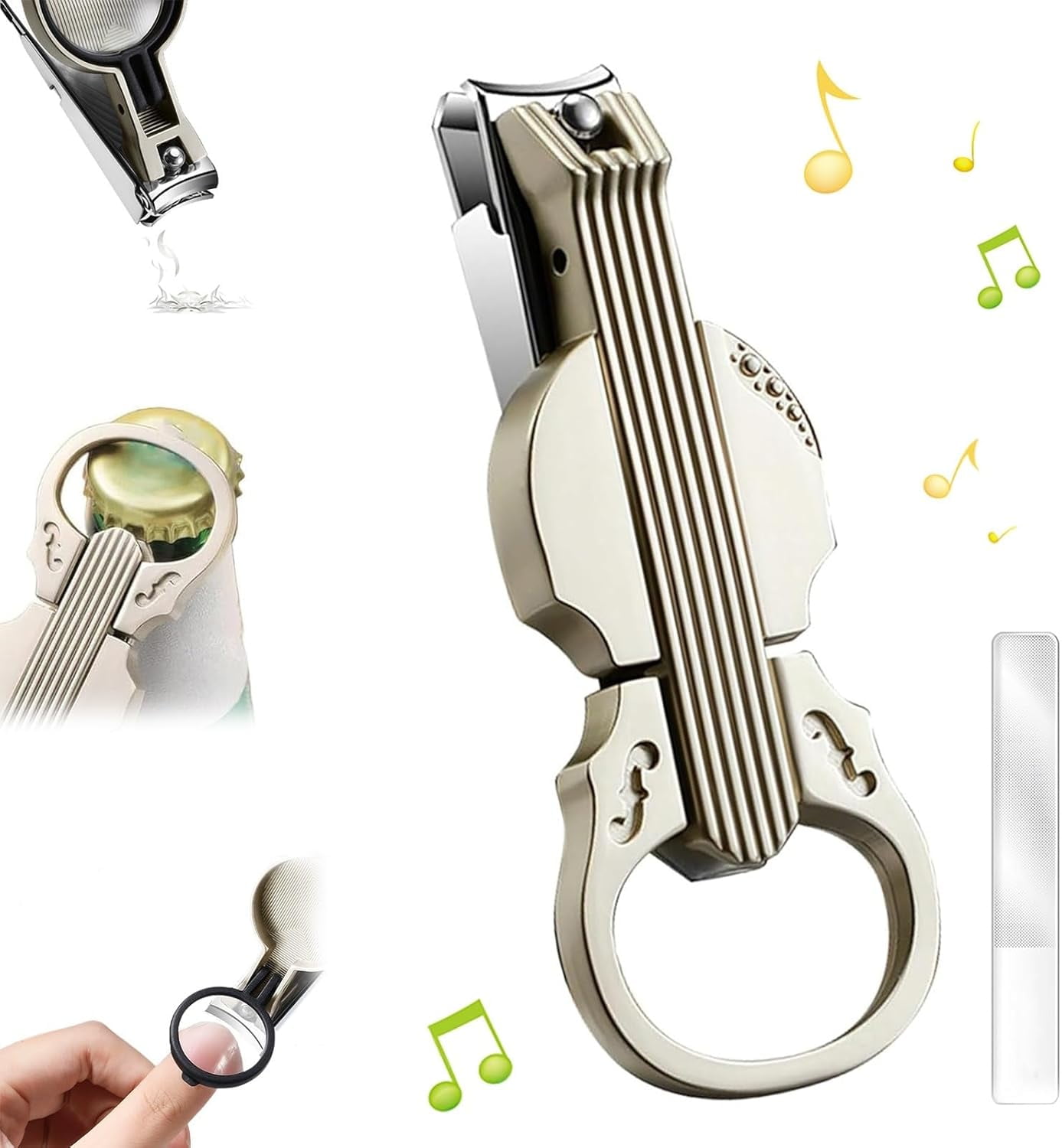Anti-Splash Nail Clippers with Magnifying Glass, 2-in-1 Stainless Steel ...