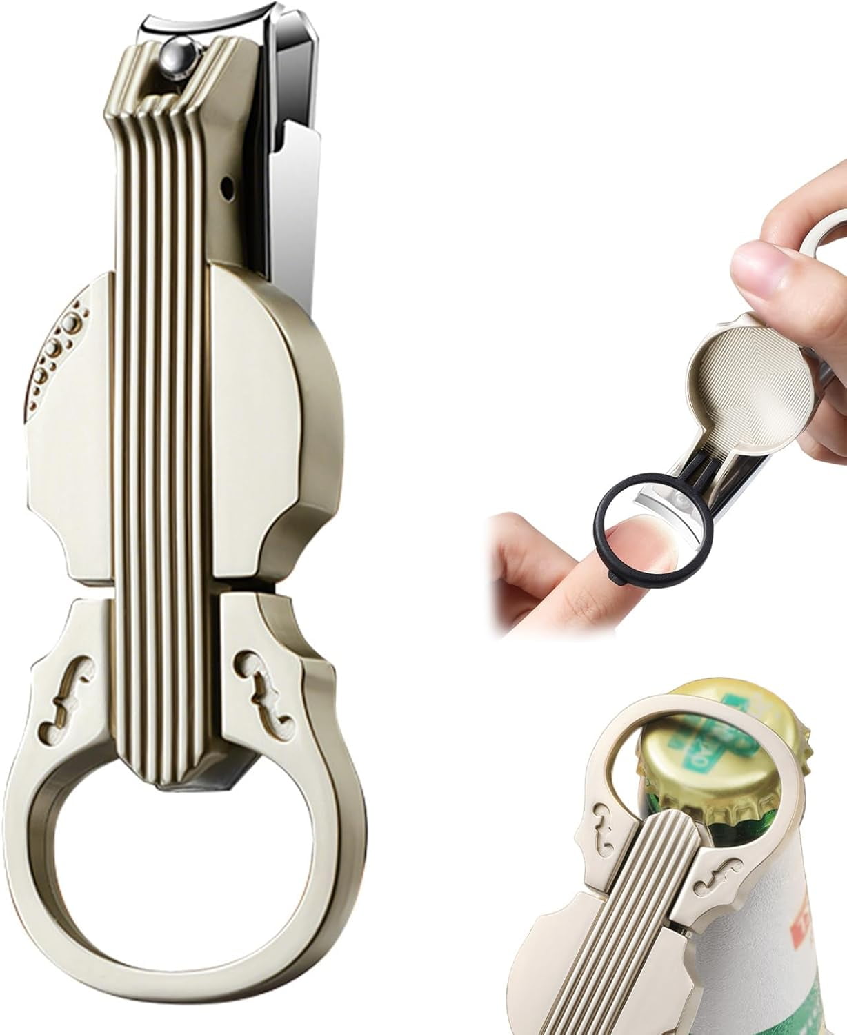 Anti-Splash Nail Clippers with Magnifying Glass, Multi-Functional ...
