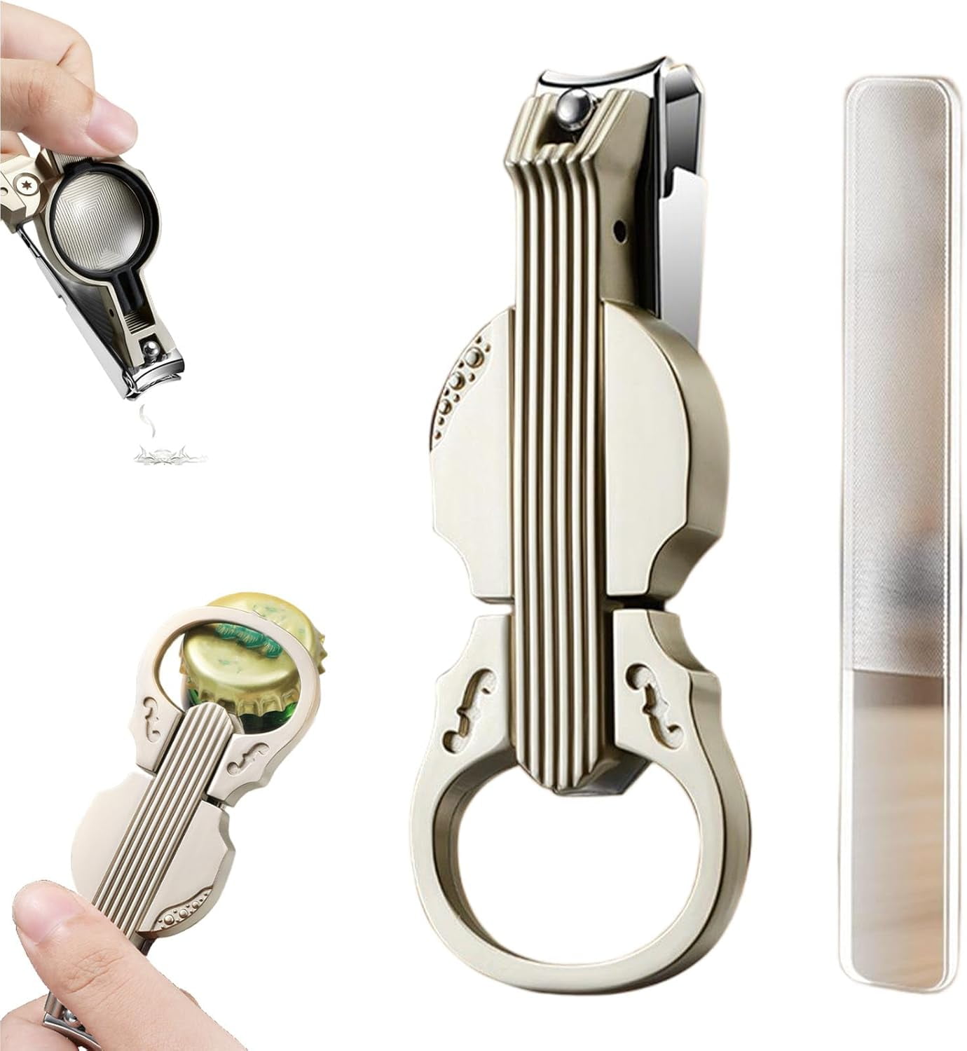 Anti-Splash Nail Clippers with Magnifying Glass, 3-in-1 Multi ...