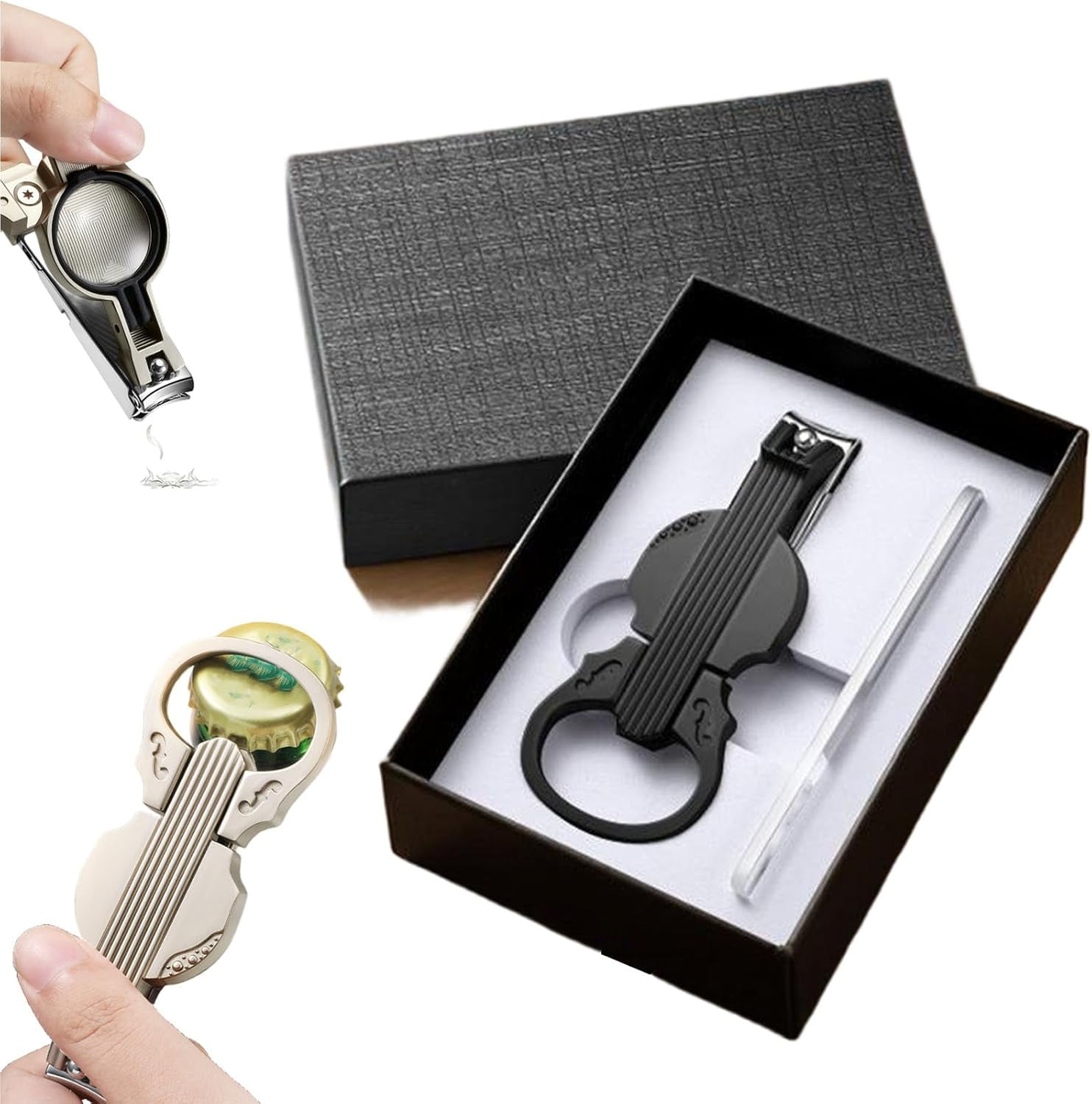 Anti-Splash Nail Clippers with Magnifying Glass, 3-in-1 Multi ...