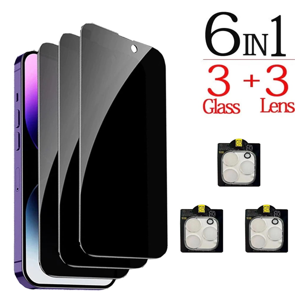 Anti-Spy Glass For iPhone 15 14 13 Pro Max Privacy Screen Protectors ...