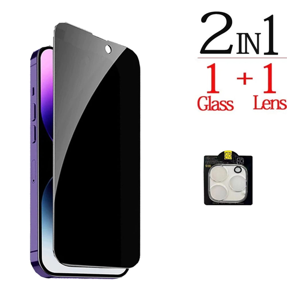 Anti-Spy Glass For iPhone 16 15 14 13 Pro Max Privacy Screen Protectors ...