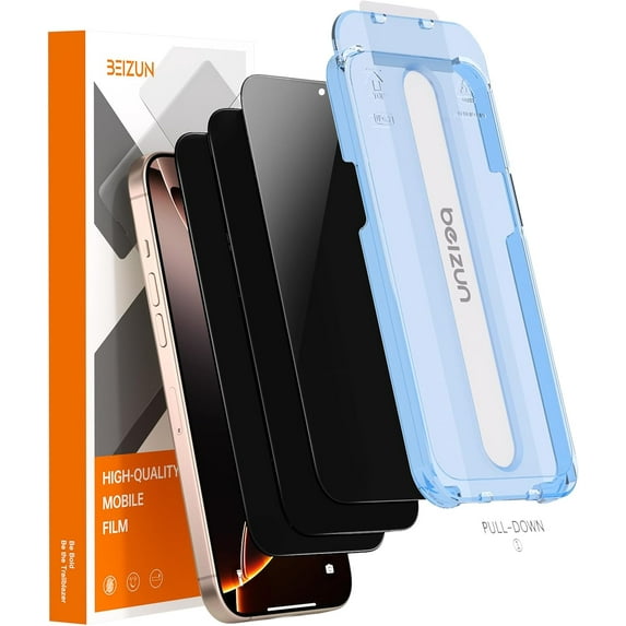 Anti-Spy & Privacy Screen Protector for iPhone 12 Pro Max [3-Pack], 9H Tempered Glass, Full ...