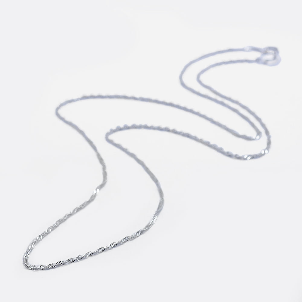 Anti-Tarnish Rhodium Plated 925 Sterling Silver Singapore Chain ...