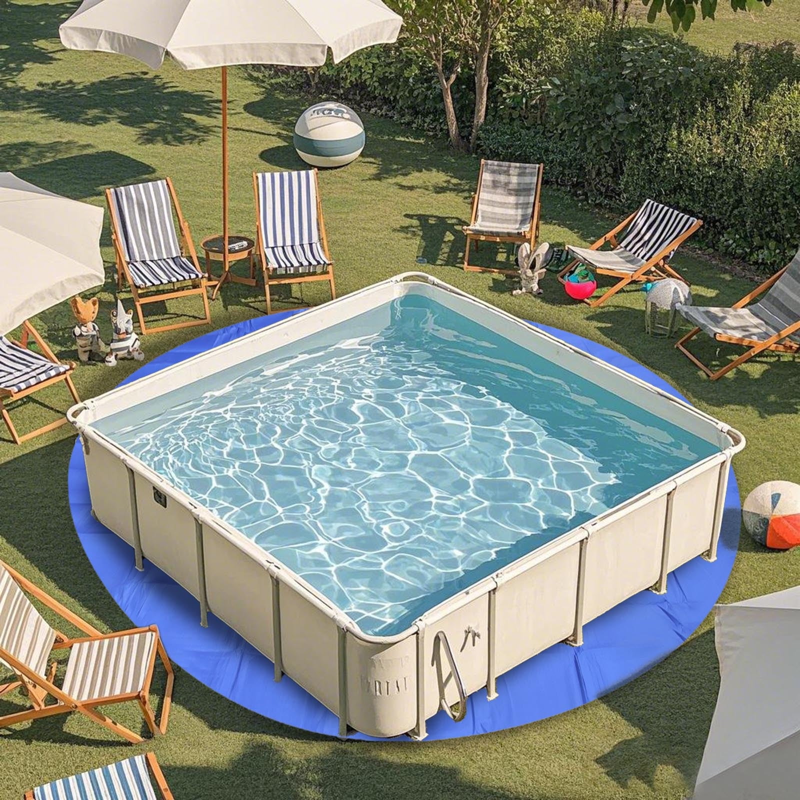 Anti-Tear Pool Pad For 14.76 Ft Round Above Ground Pools - Heavy-Duty ...