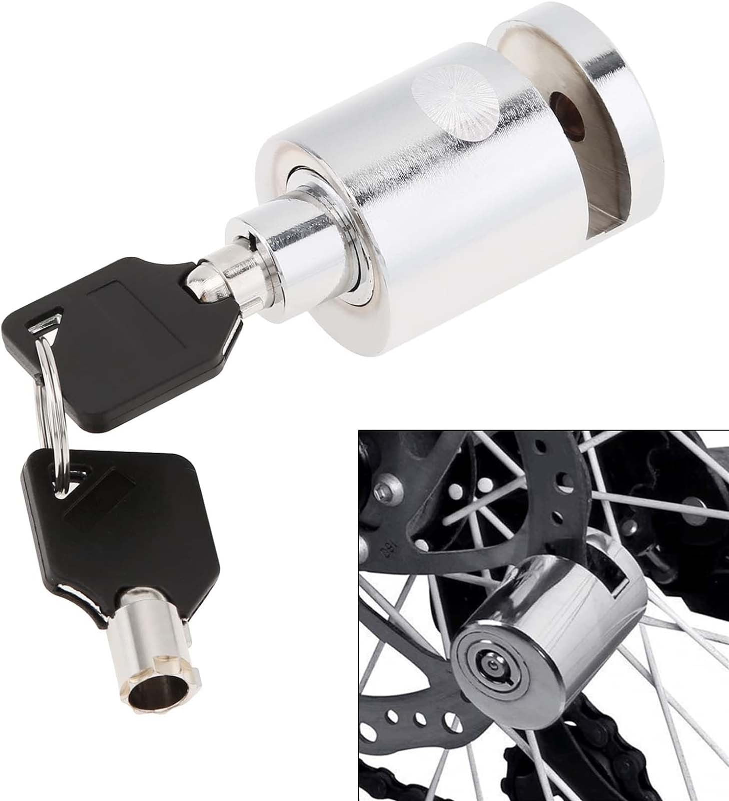 Anti-Theft Bike Wheel Lock, Heavy-Duty Disc Brake Security, Quick ...