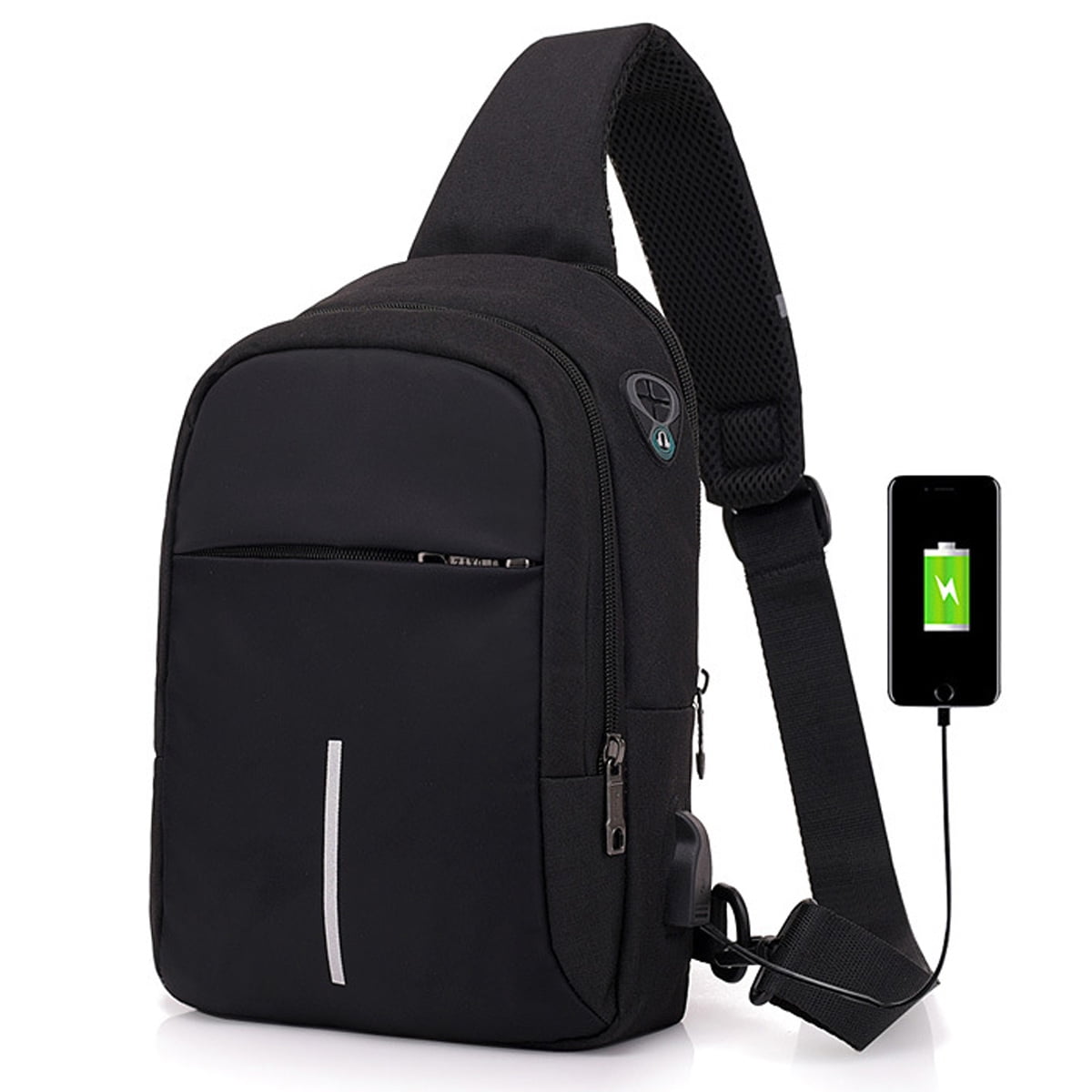 Anti-Theft Chest Backpack for Men Waterproof USB Charging Sling Bag ...