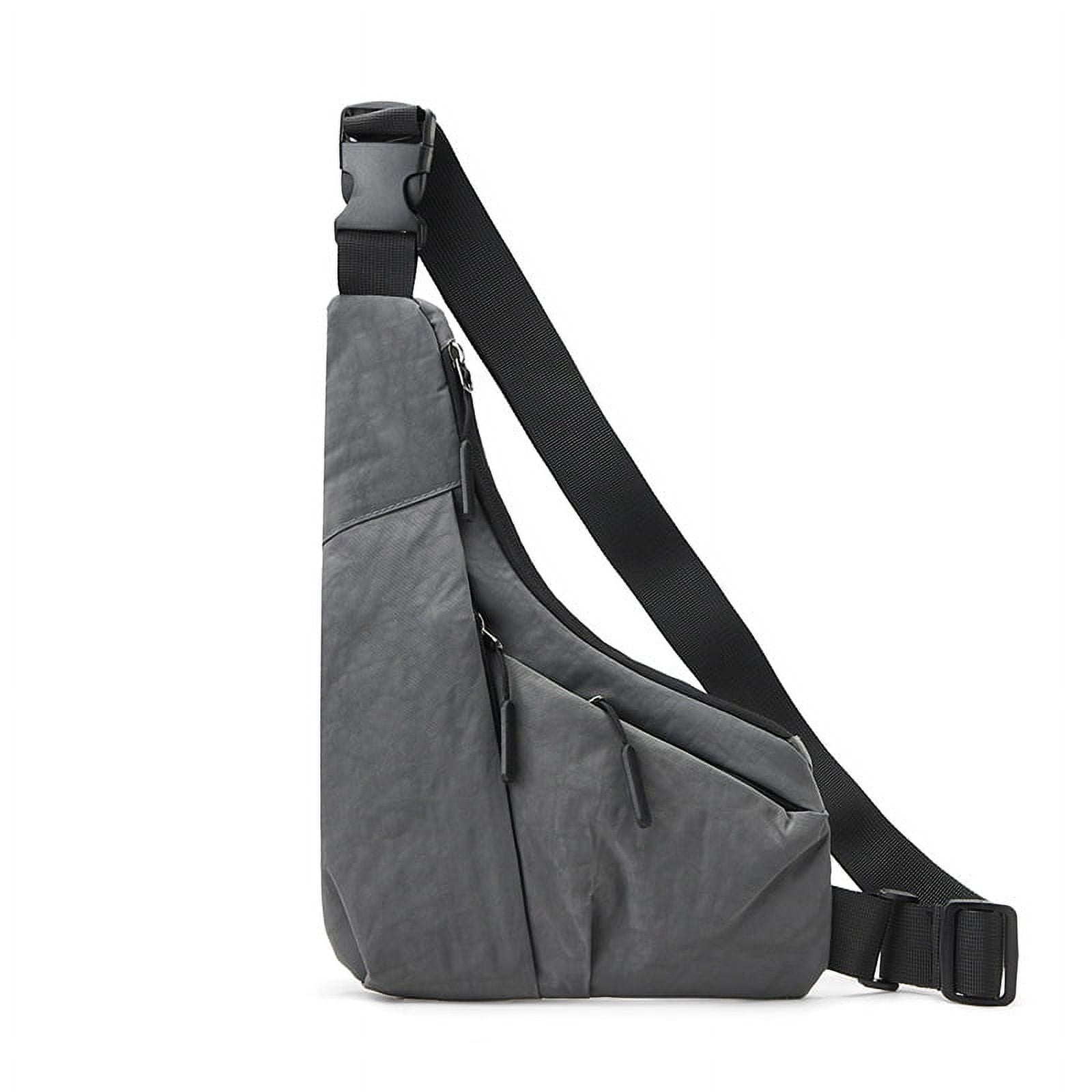 Anti Theft Close Fitting Chest Bag Men's Leisure Leather Film Triangle ...