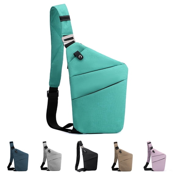 Anti Theft Crossbody Bag, One Shoulder Chest Sling Bag Multi Pockets ...
