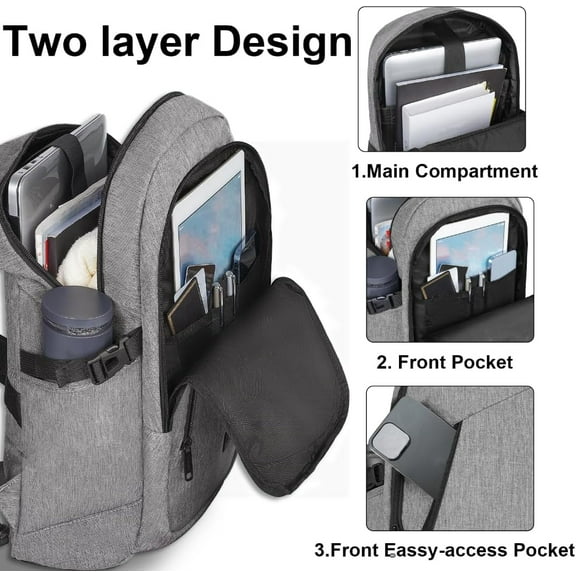 Meggemo Anti Theft Laptop Backpack Water Resistant Travel Bag Secure ...