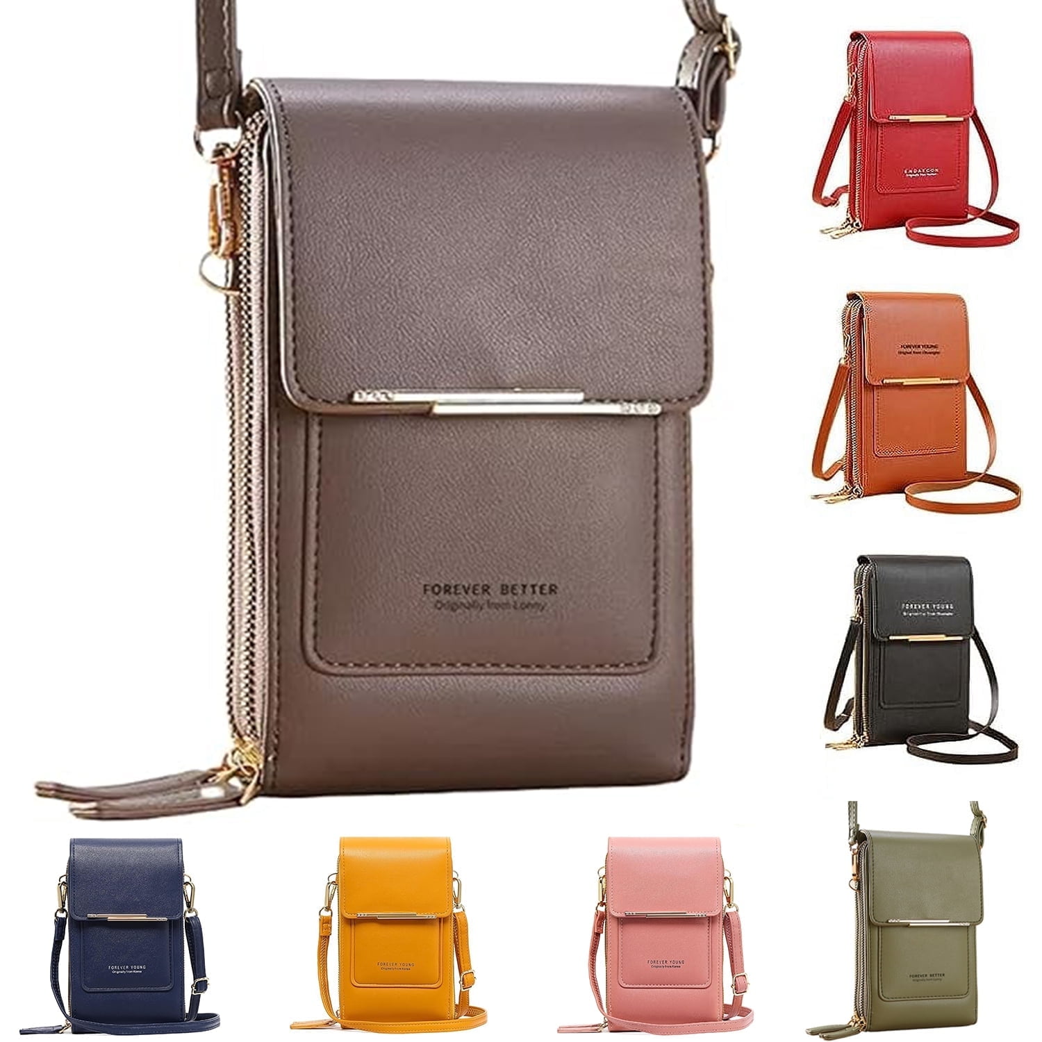 Anti-Theft Leather Bag,Small Crossbody Cell Phone Purse Wallet for ...