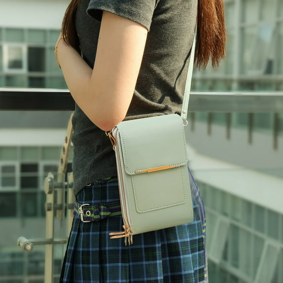Anti-Theft Leather Phone Crossbody Bag for Women | Touch Screen ...