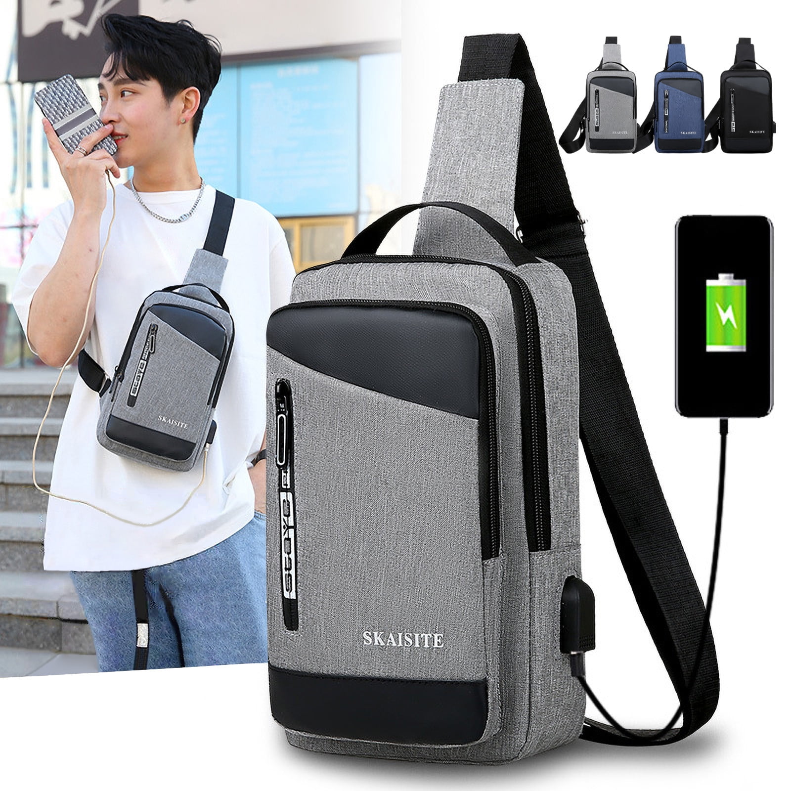 Anti-Theft Messenger Backpack, Multi-Compartment Travel Bag, 40L ...