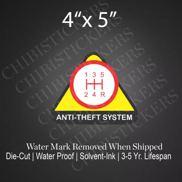 Anti Theft Security 5 Speed Manual Jdm Car Sticker Waterproof Vinyl ...