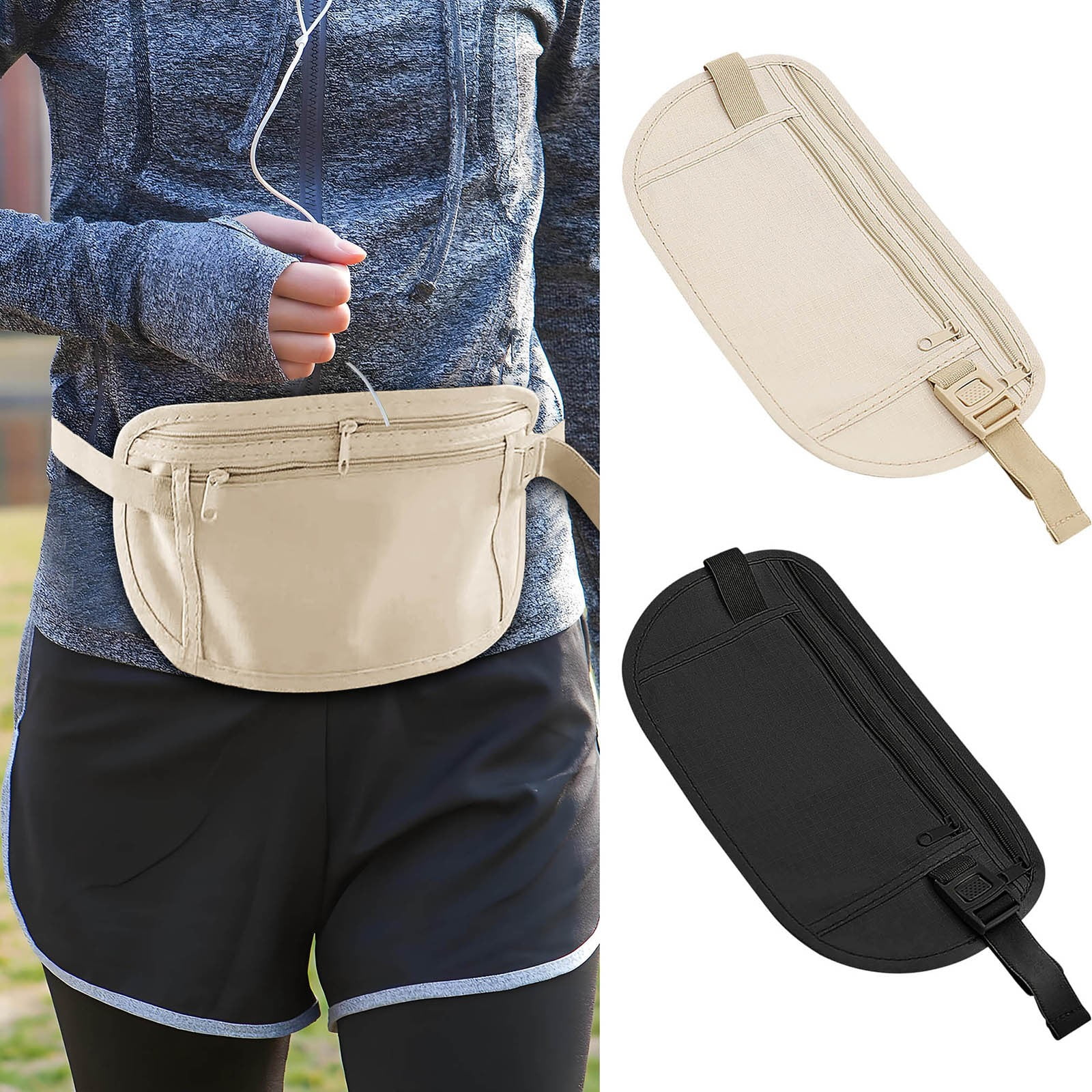 Anti-Theft Security Waist Bag, Slim Adjustable Design, Water-Resistant ...