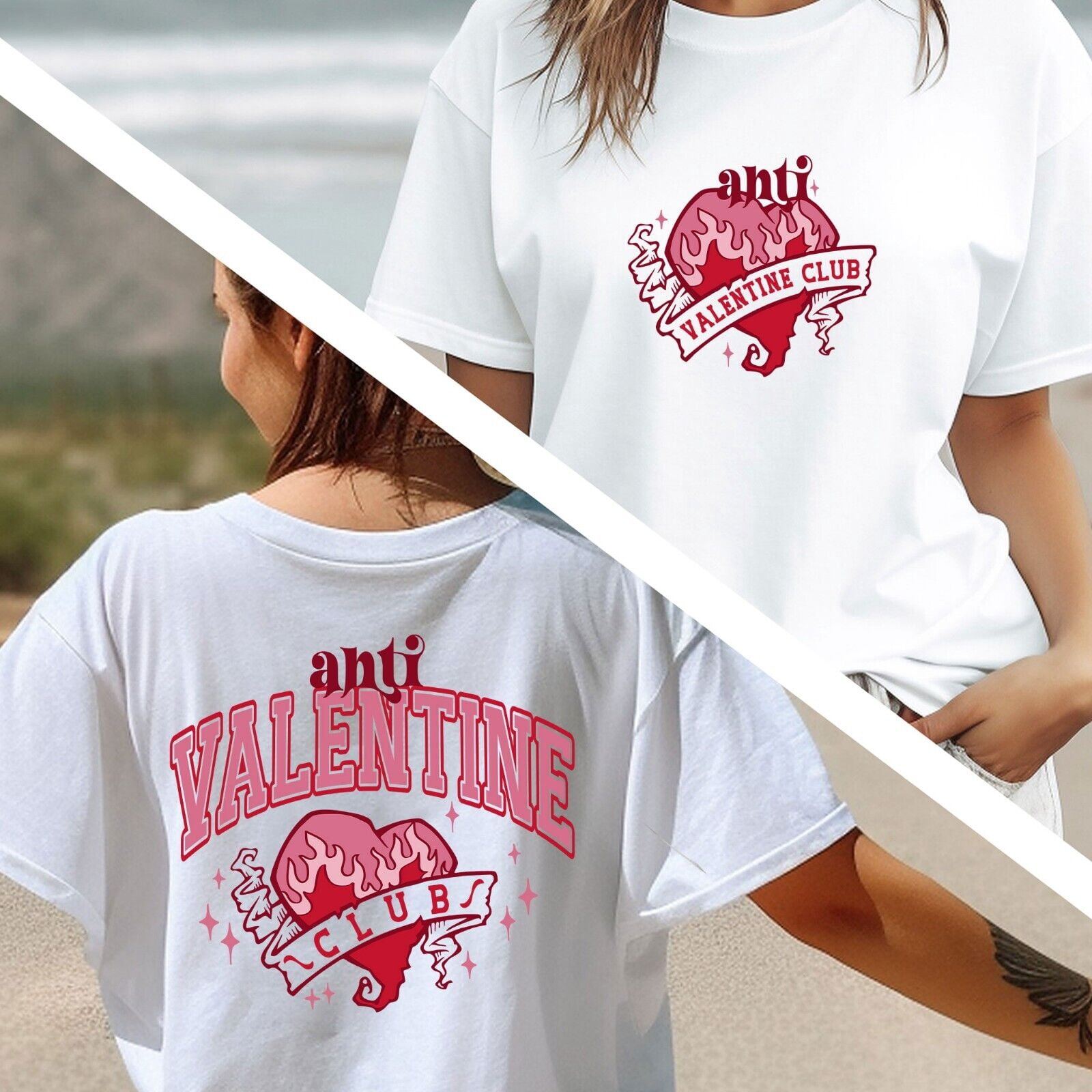 Anti Valentine Club Shirt Valentines Day T-Shirt Gift for her Oversized ...