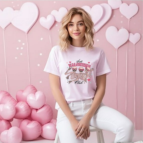 Anti Valentine Club T-Shirt, Anti Valentines Day Gift, Funny Skeleton ...