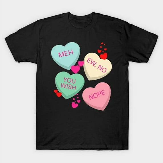 Anti Valentine’s Day Heart Candy KISS MY Back Print Graphic Tee, Bold ...
