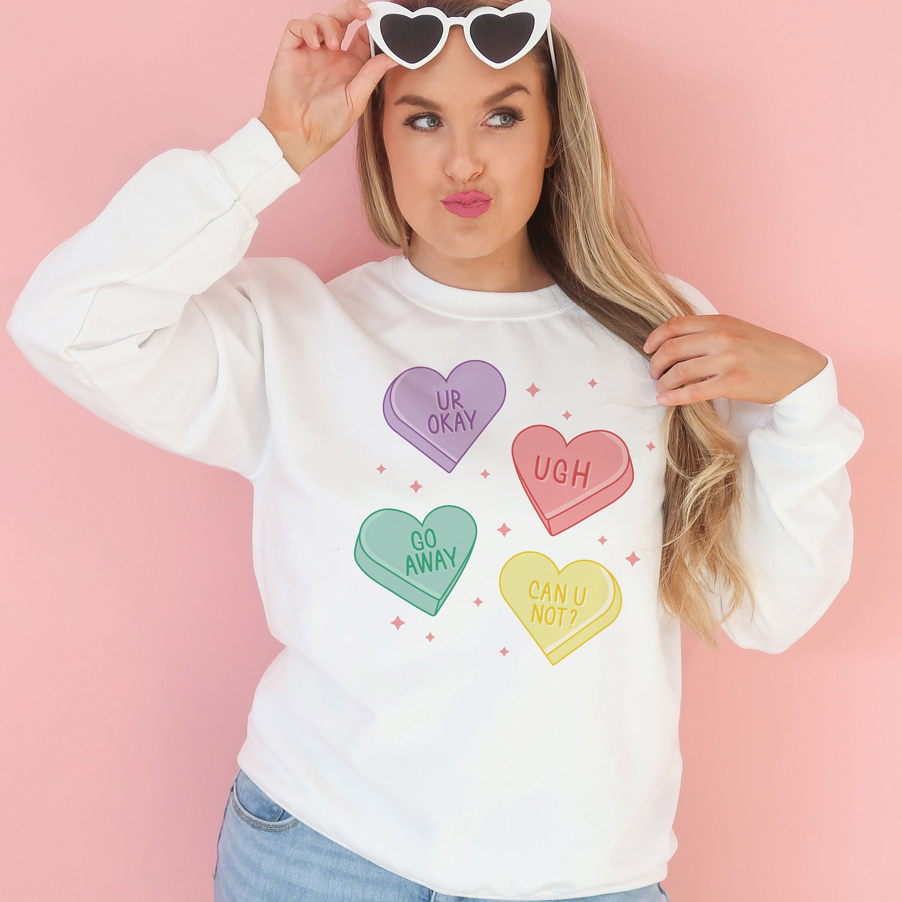 Anti-Valentines Conversation Hearts Unisex Crewneck T-Shirt, Funny ...