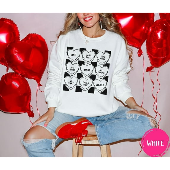 Anti Valentines Day Conversation Hearts Graphic Retro Candy Heart ...