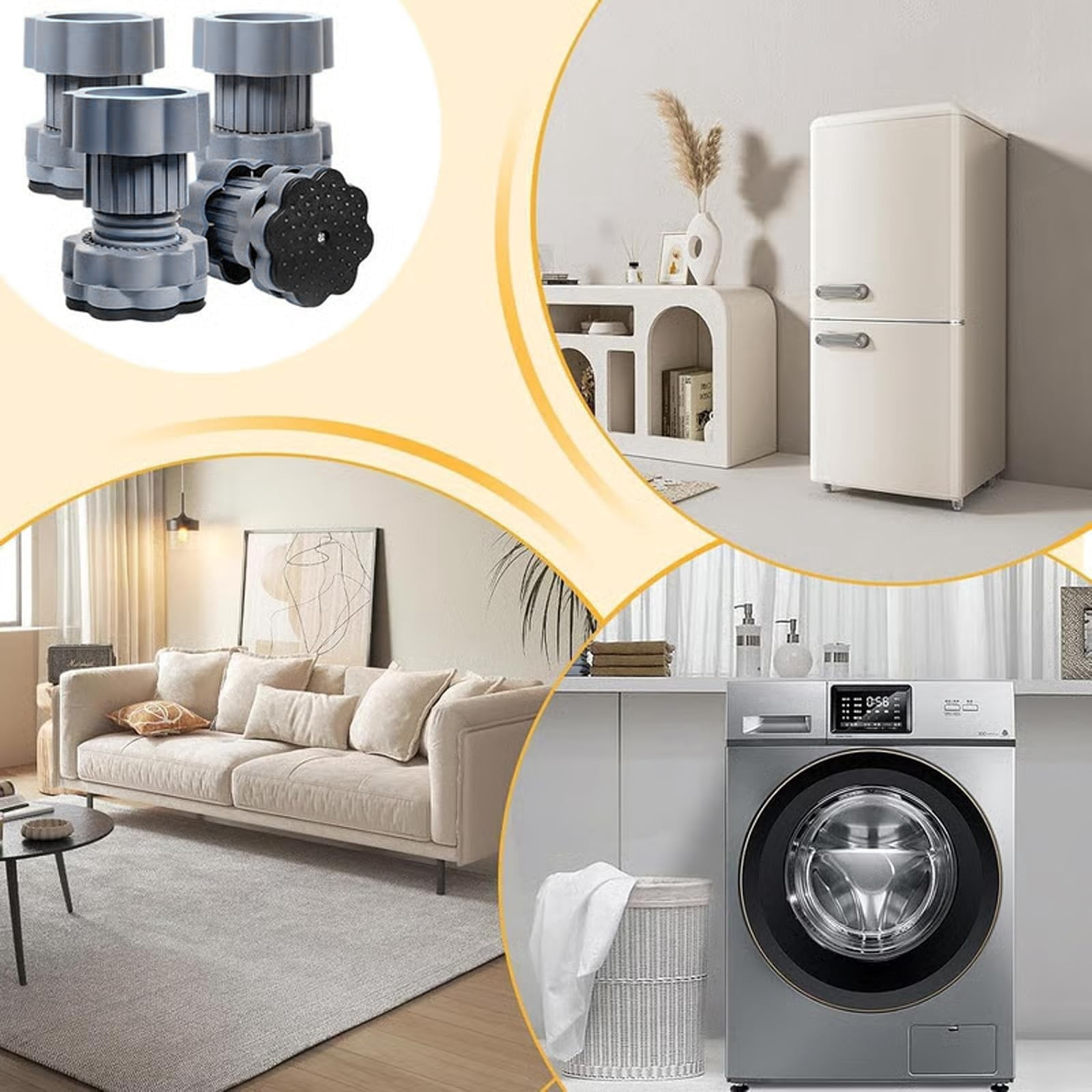 Anti Vibration Pad for Washing Machine Support,Noise Reducing Anti Slip ...