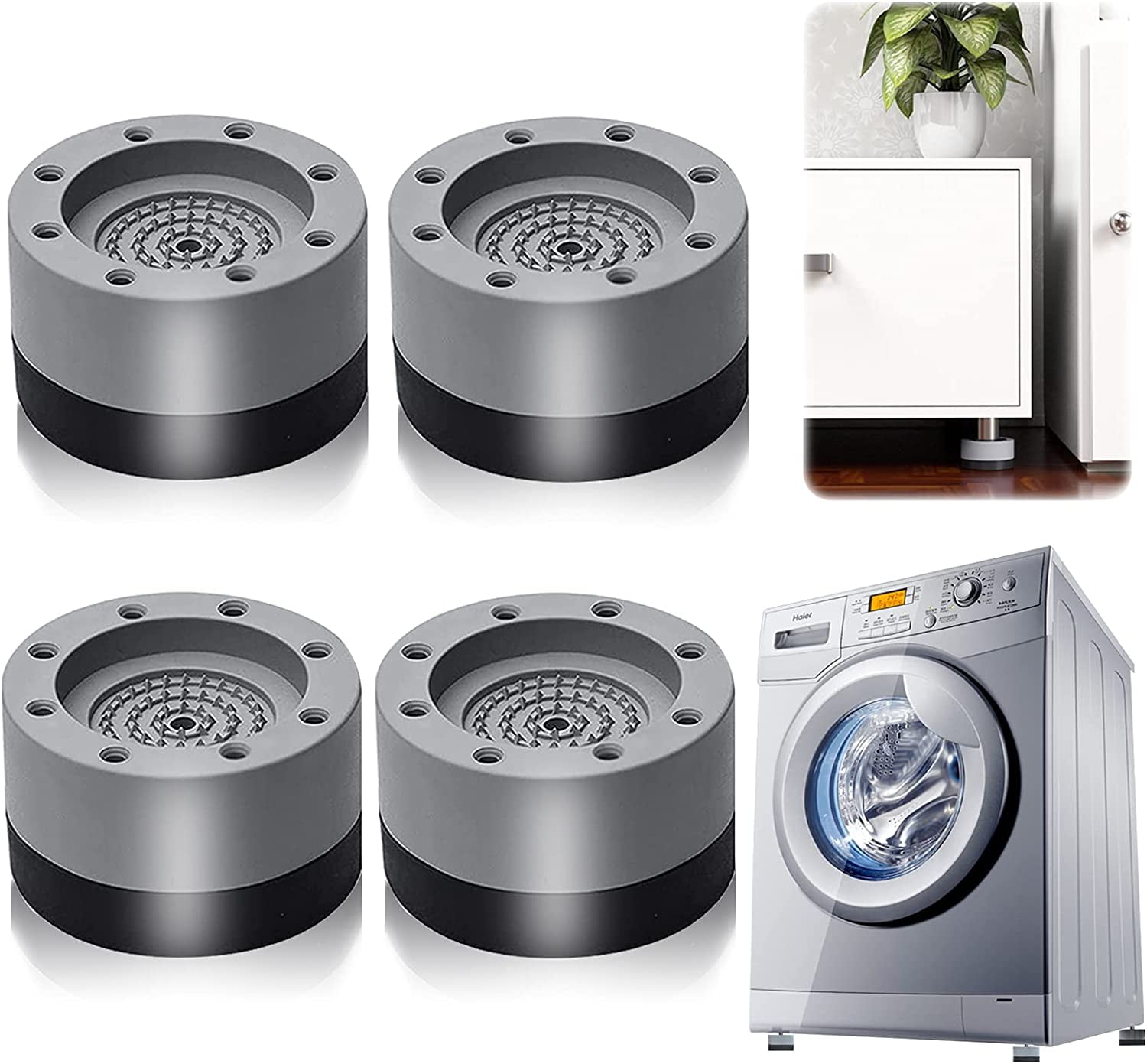 Anti-Vibration Pads, 4 Pieces Washing Machine Rubber Feet Pads Washing ...